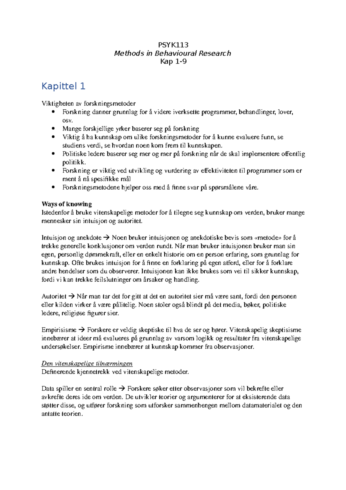 Methods in Behavioural Research - PSYK Methods in Behavioural Research ...