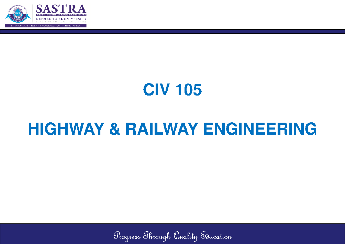 1 Introduction 25Feb - highway and railway engineering notes - CIV 105 ...