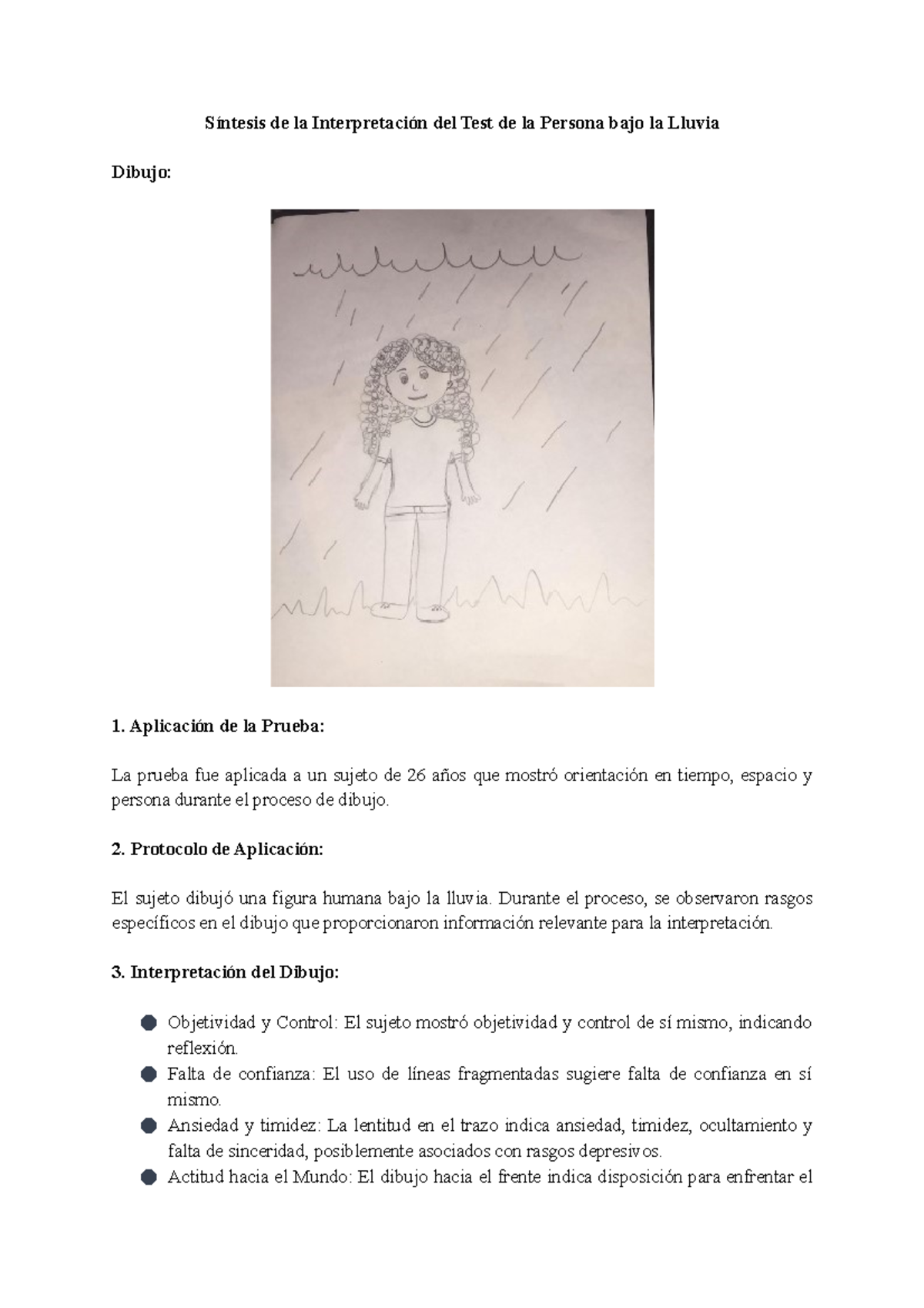 S10 Tarea Test de la Persona bajo la lluvia - Síntesis de la ...