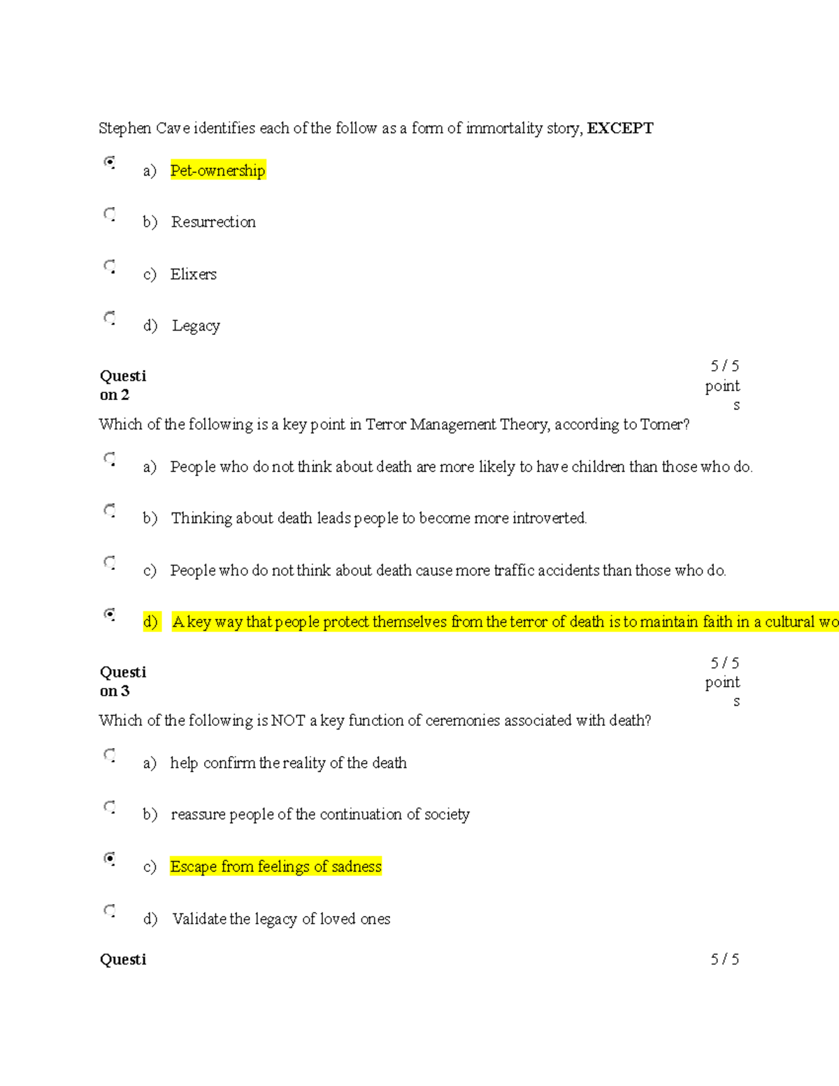 Quiz 1 - Stephen Cave identifies each of the follow as a form of ...