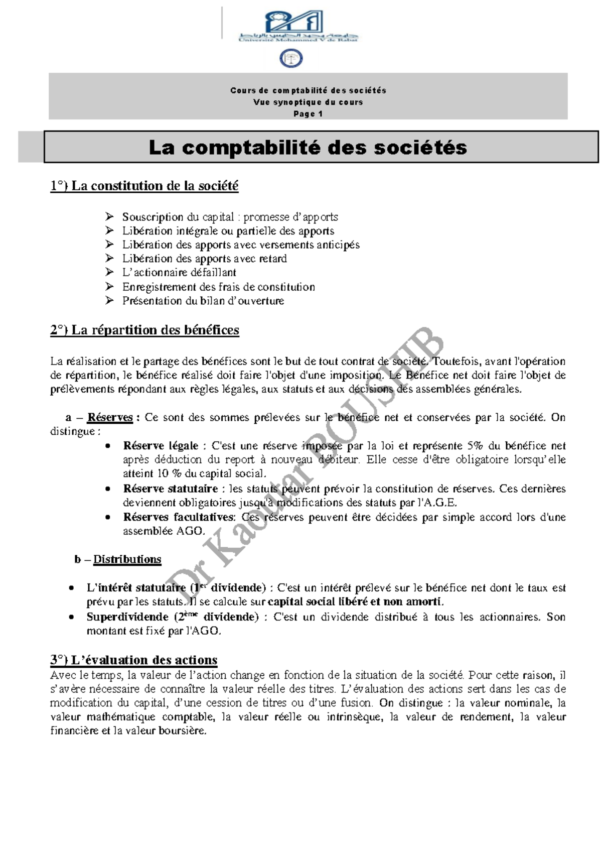 Résumée de cours sur la comptabilité- des société Toutes les chapitres ...