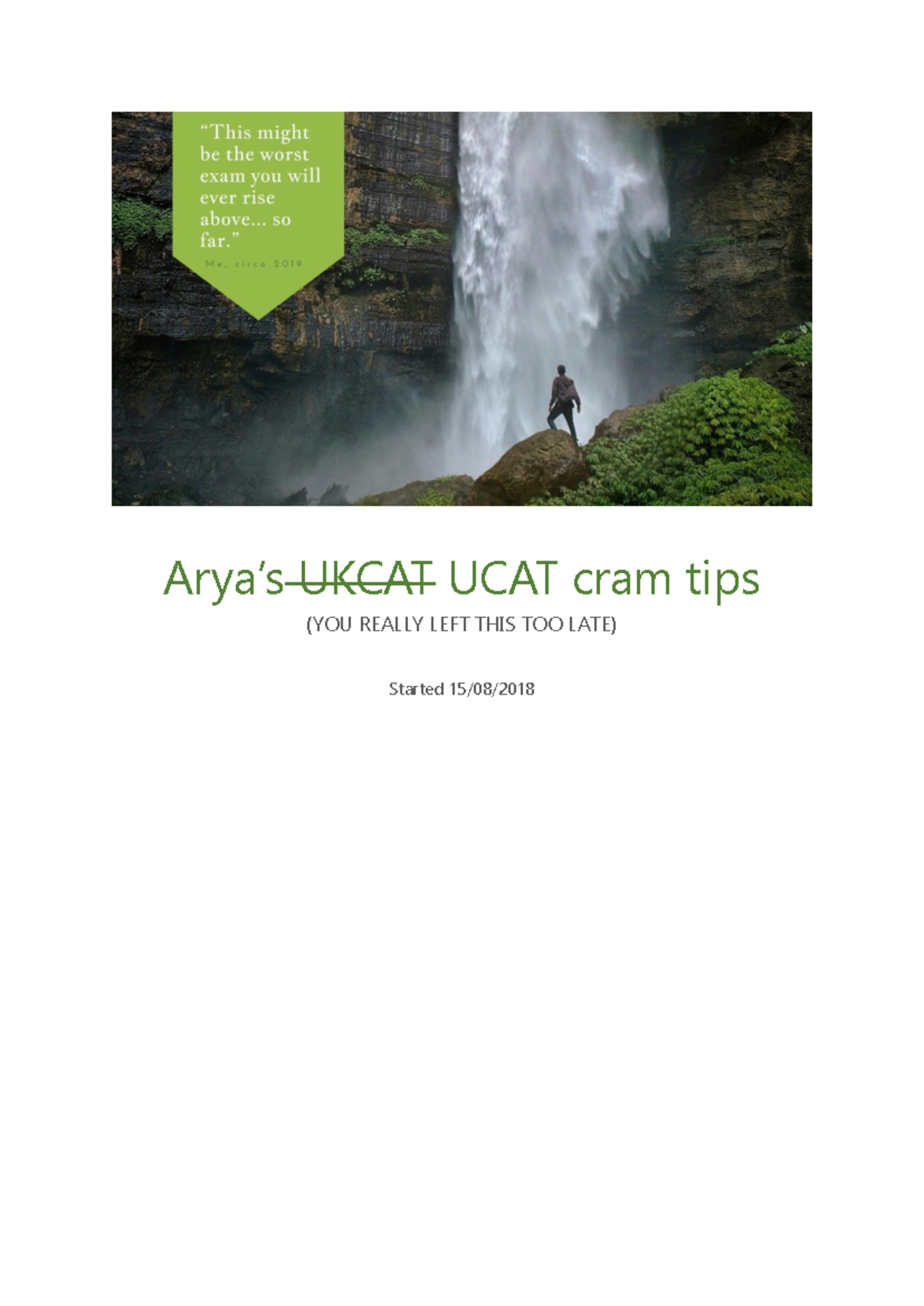 UCAT Guide 2 - nscn - Arya’s UKCAT UCAT cram tips (YOU REALLY LEFT THIS ...