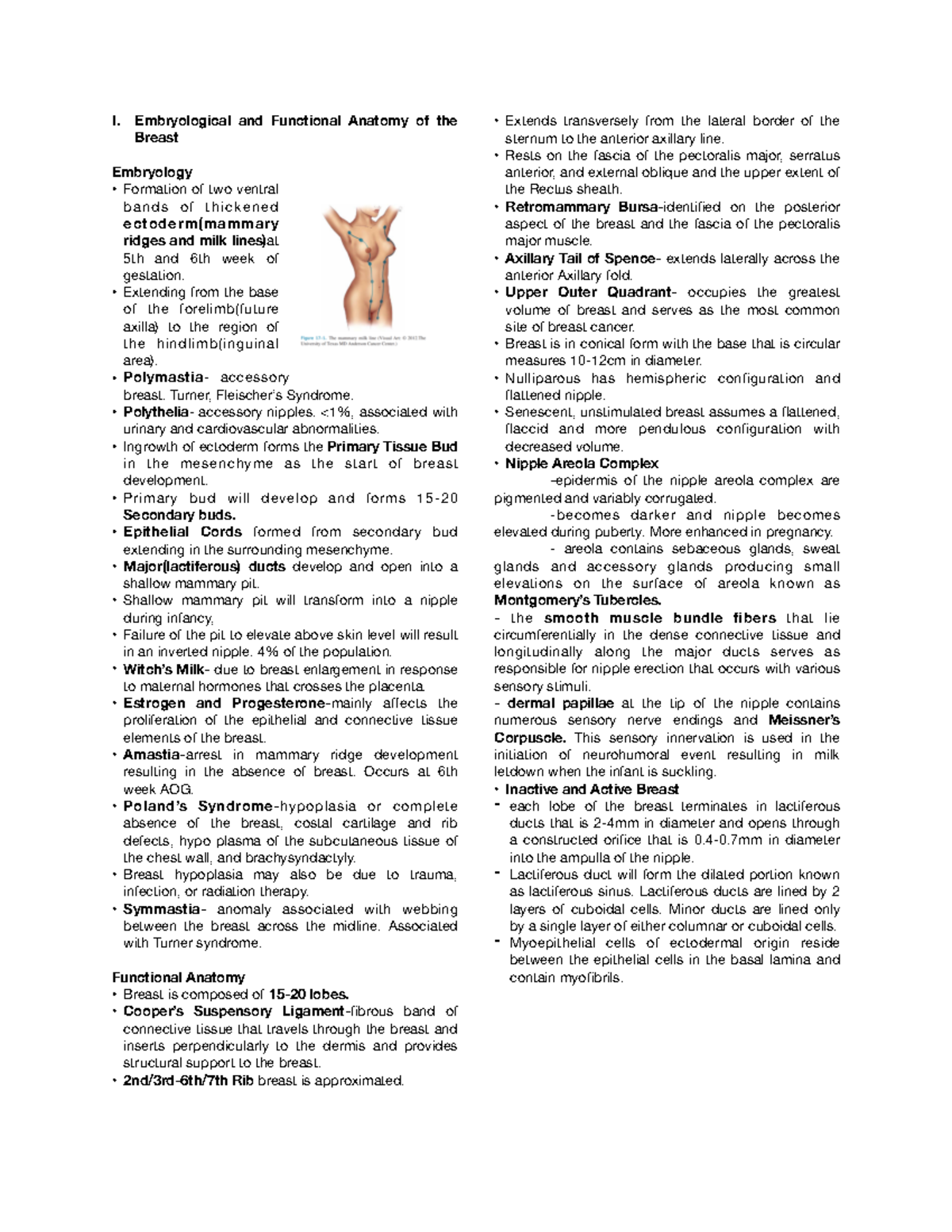 Embryological and Functional Anatomy of the Breast - I. Embryological ...