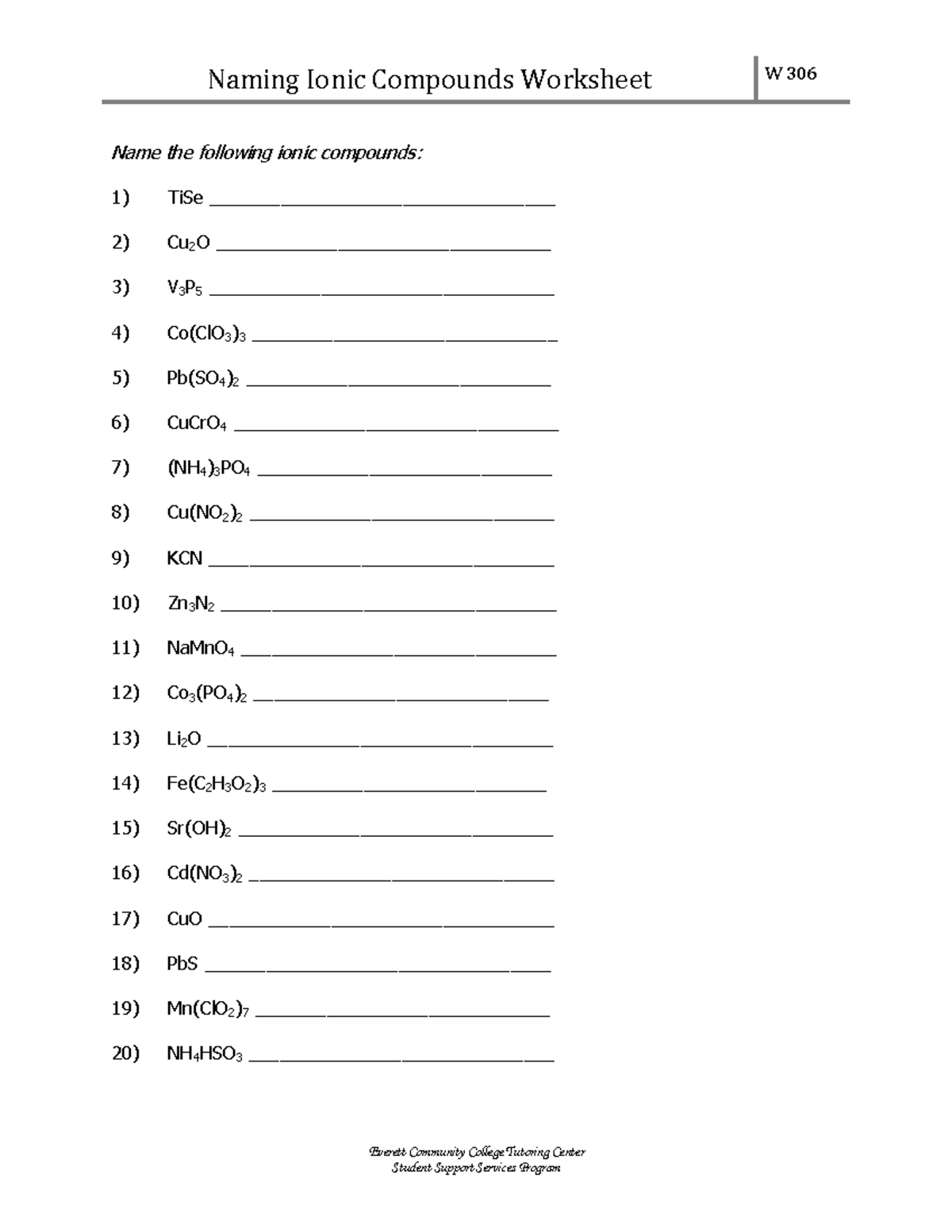 Naming Ionic Compounds - Studocu