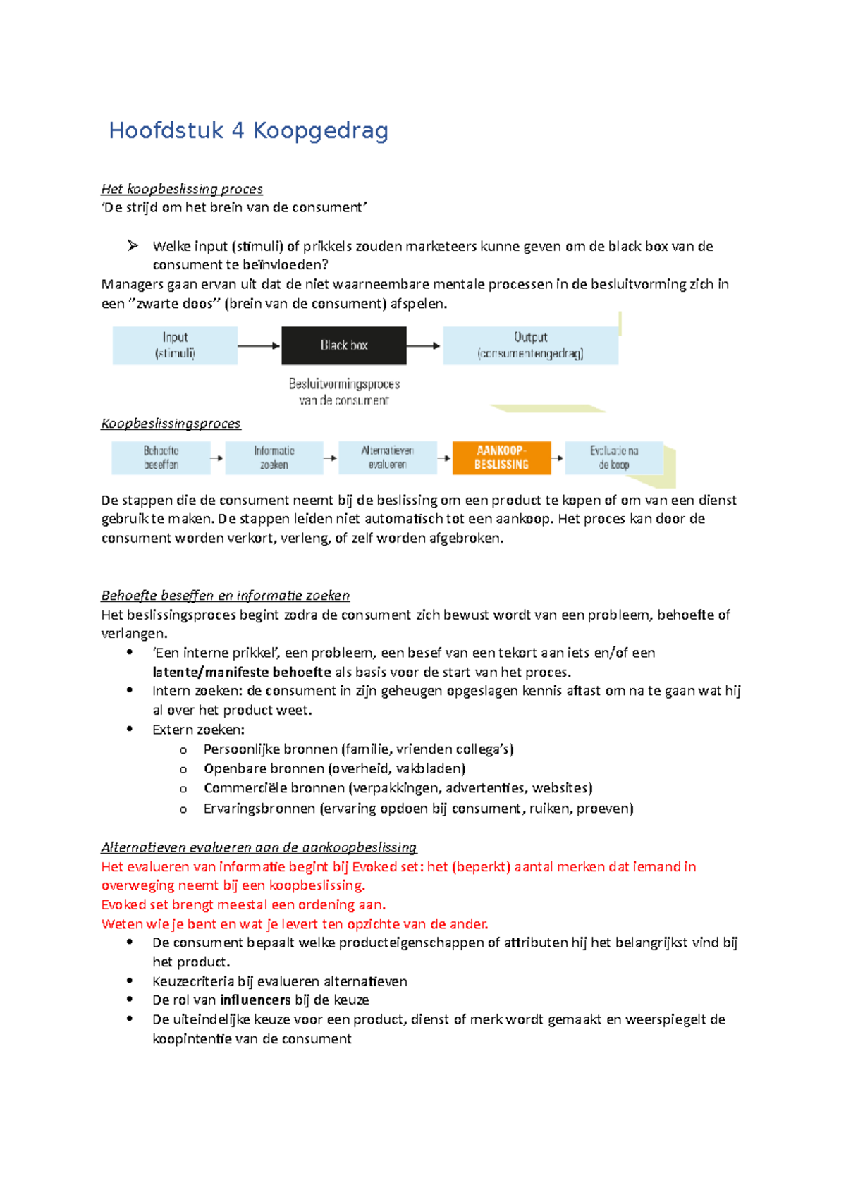 Hoofdstuk 4 Koopgedrag - Hoofdstuk 4 Koopgedrag Het koopbeslissing ...