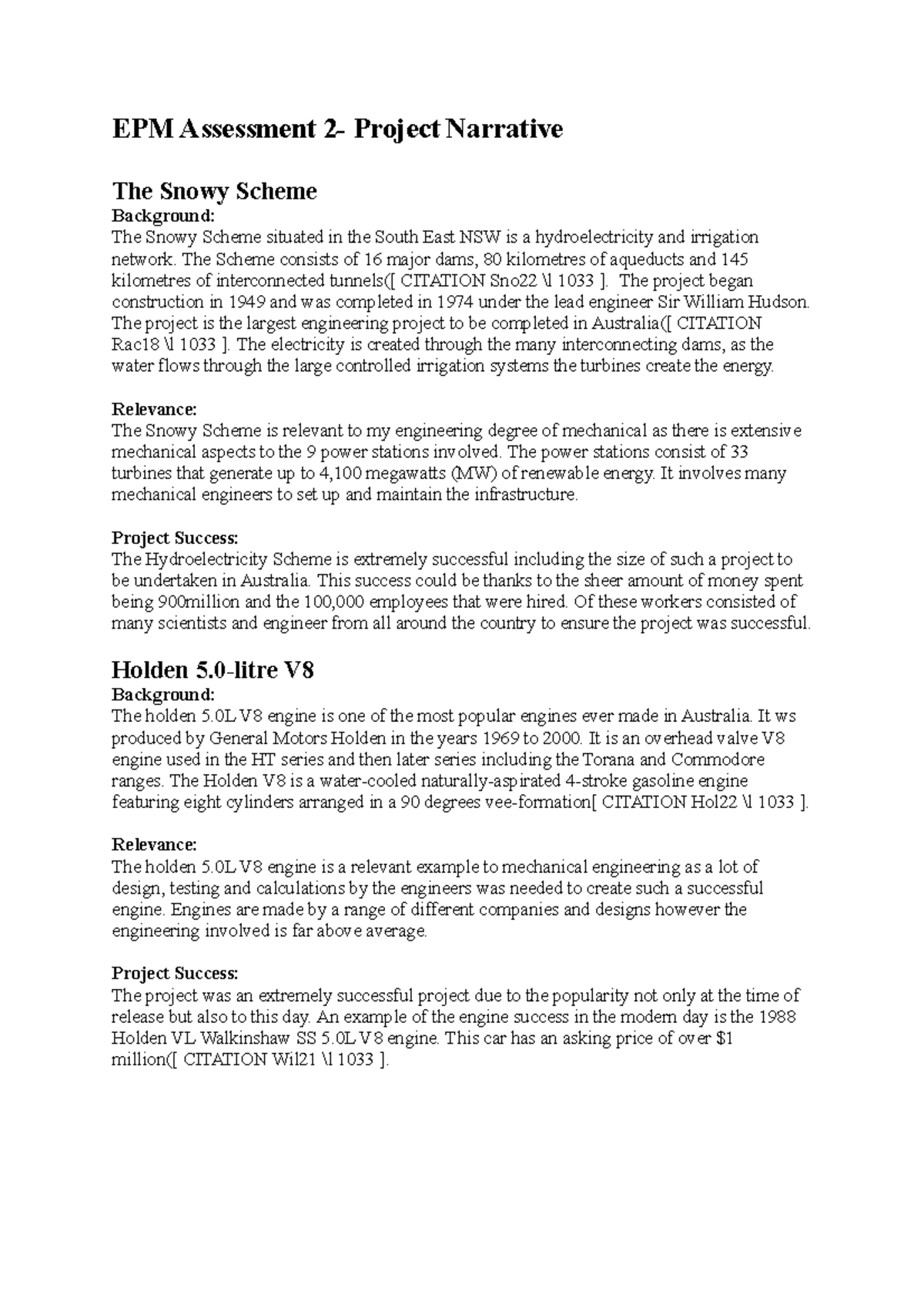 EPM Assessment 2 - assignnment 2 engineering projects - EPM Assessment ...