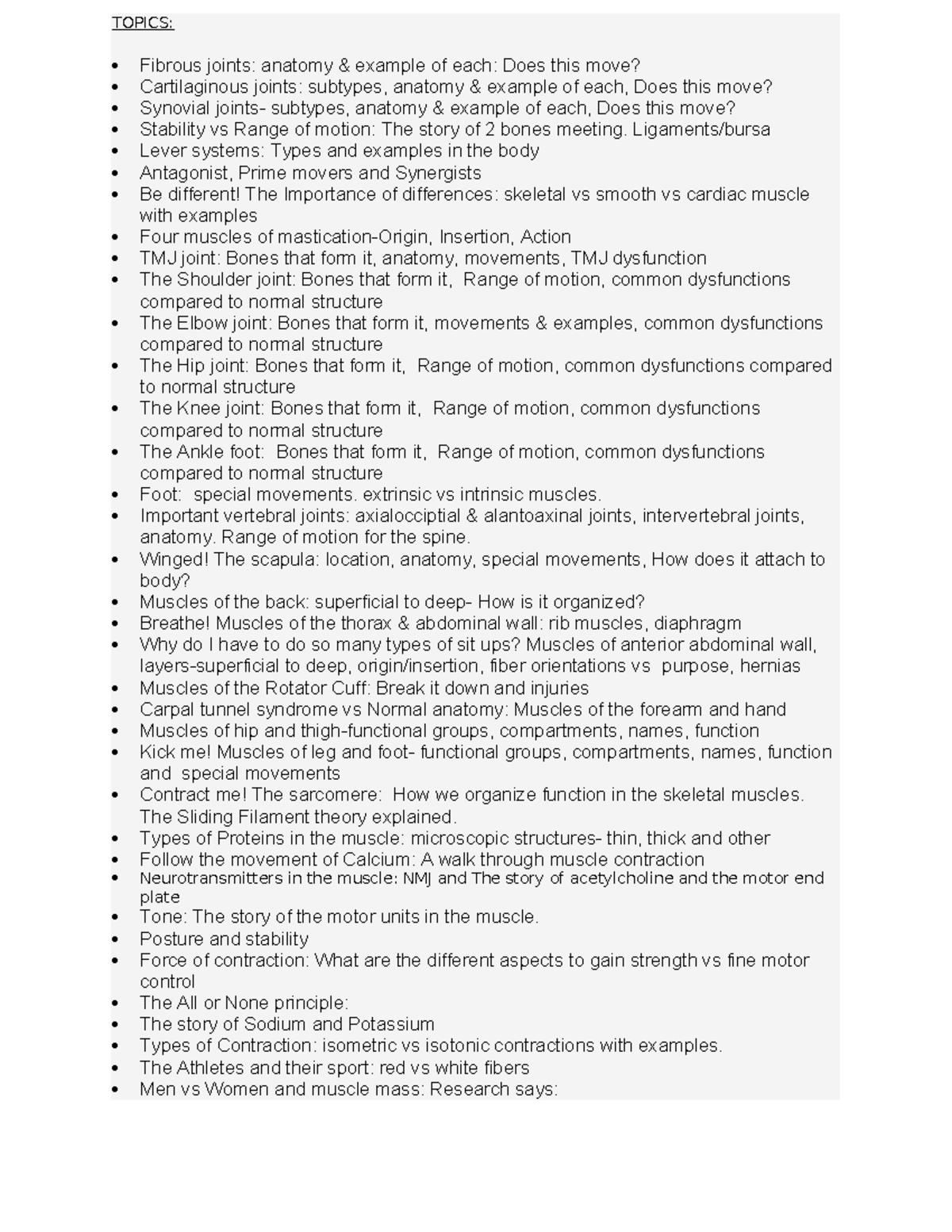 Discussion Post Topics - TOPICS: Fibrous joints: anatomy & example of ...