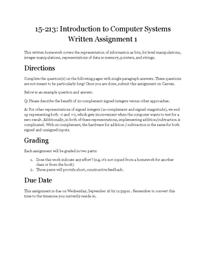 Syllabus - 15-213 / 14-513 / 15-513: Introduction to Computer Systems ...