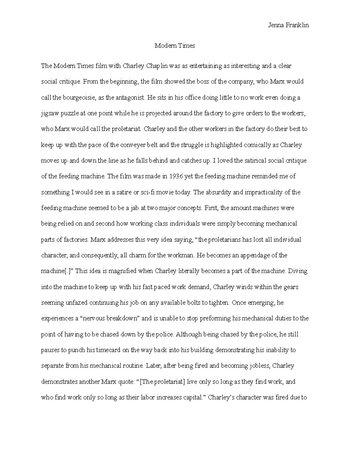 Modern Times - From the beginning, the film showed the boss of the ...