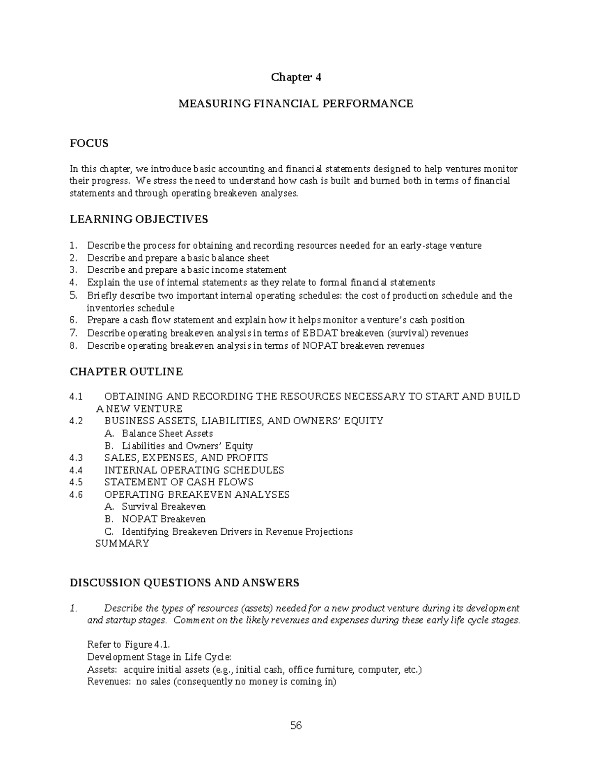 MEASURING FINANCIAL PERFORMANCE - Chapter 4 MEASURING FINANCIAL ...