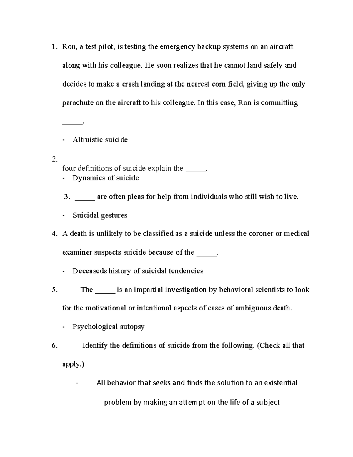Psy 230 ch 12 concepts - Ron, a test pilot, is testing the emergency ...