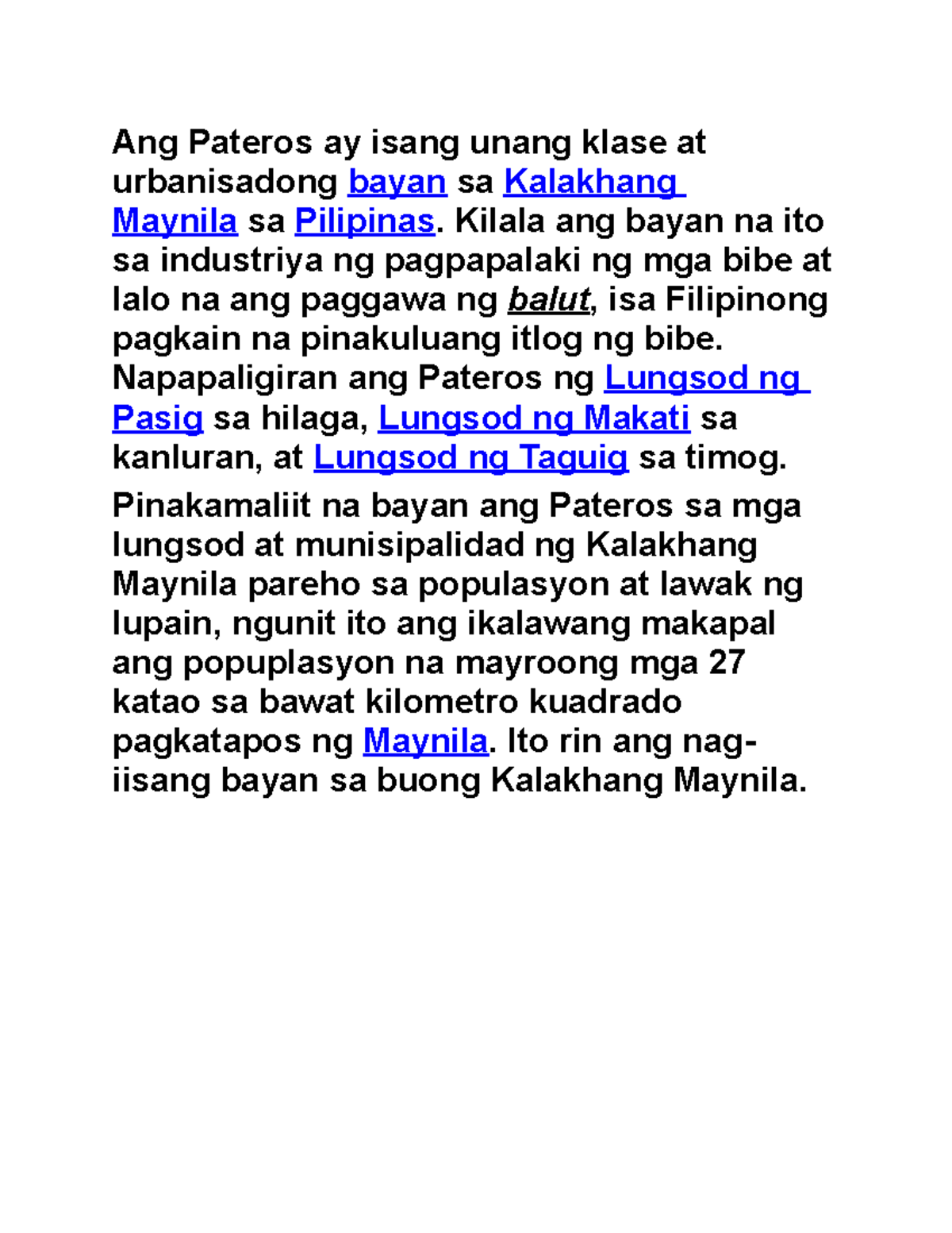 Ano ang pateros - guide - Ang Pateros ay isang unang klase at ...