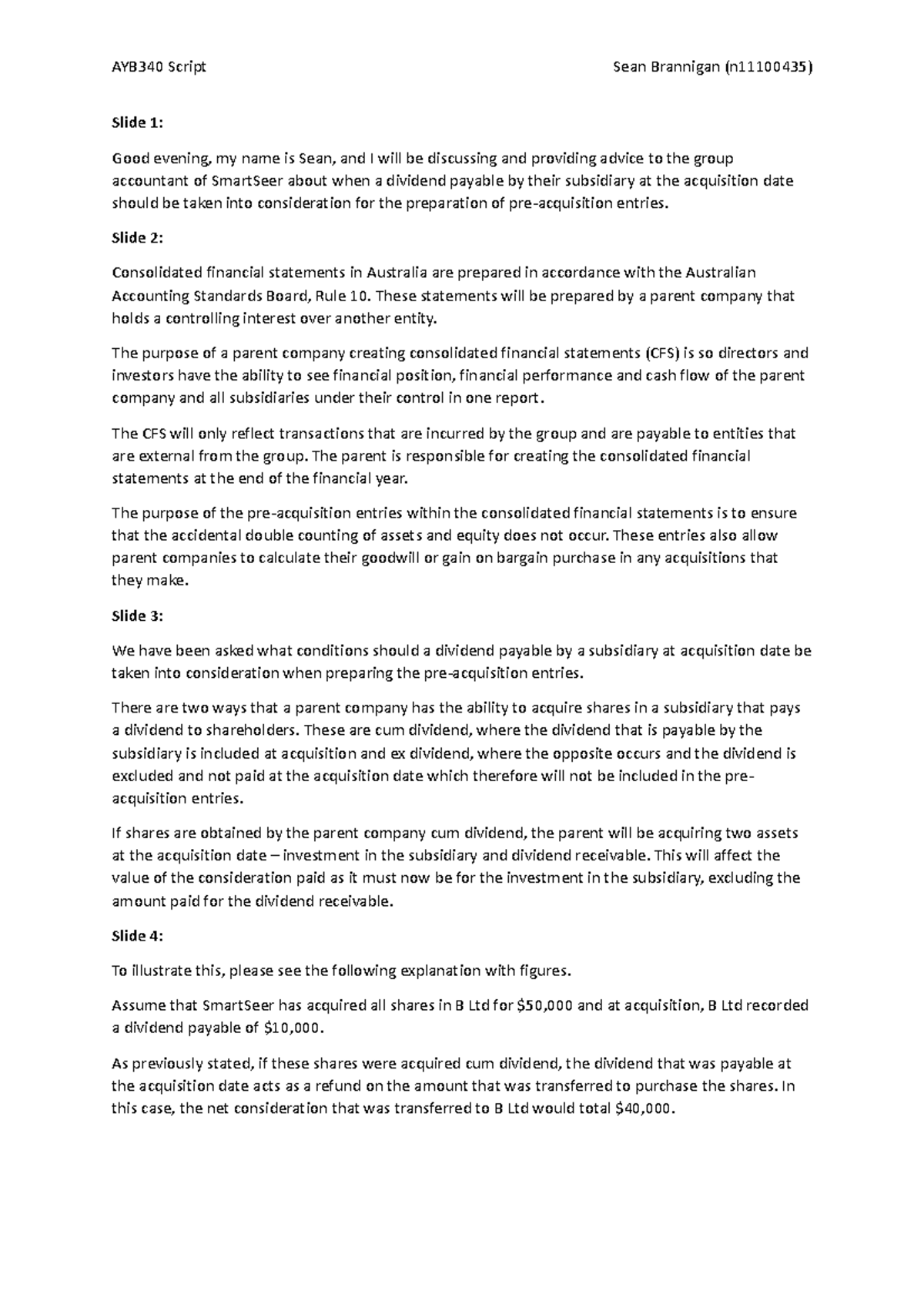 AYB340 Script - Slide 2: Consolidated financial statements in Australia ...