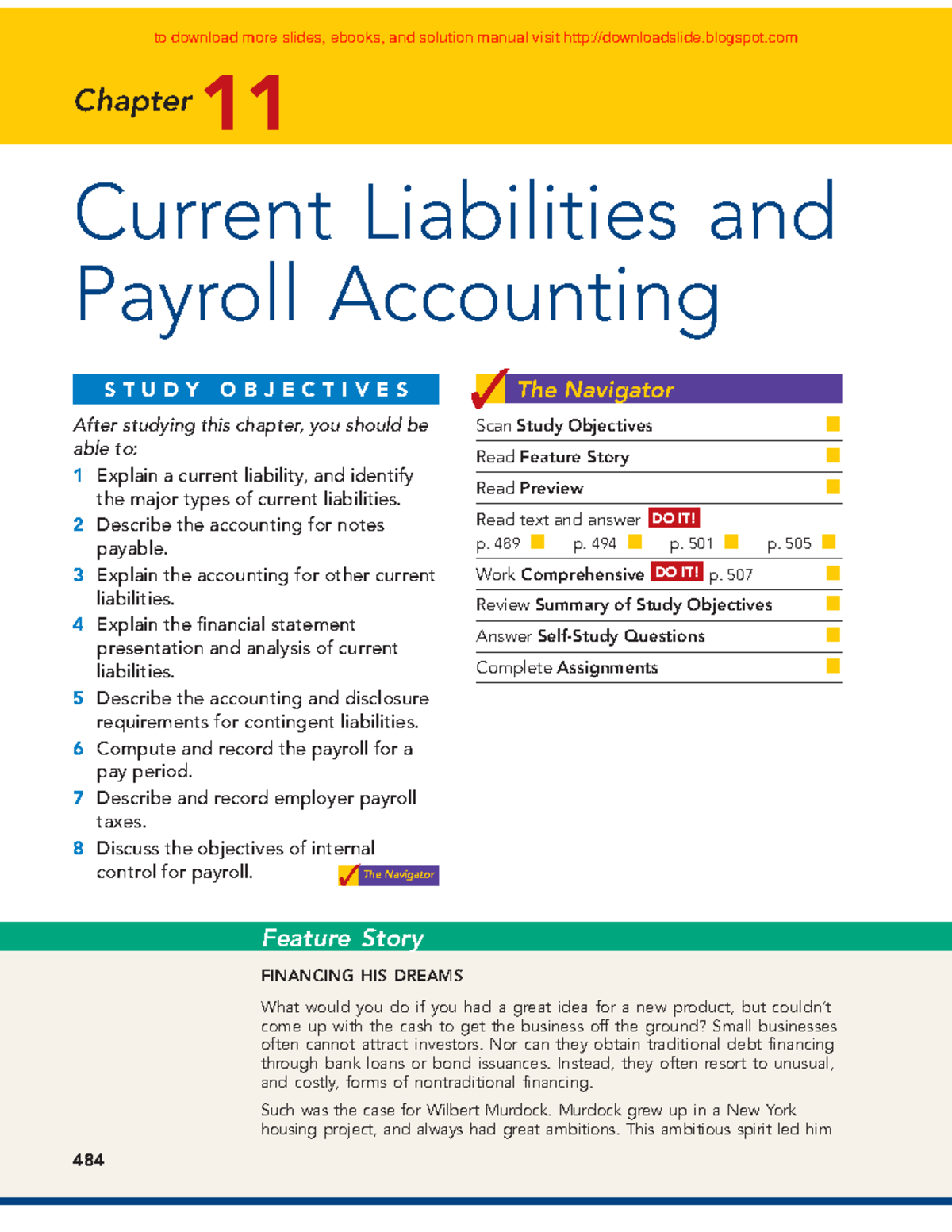 Chapter 11 - Chapter 11 Current Liabilities and Payroll Accounting Scan Study Objectives Read ...