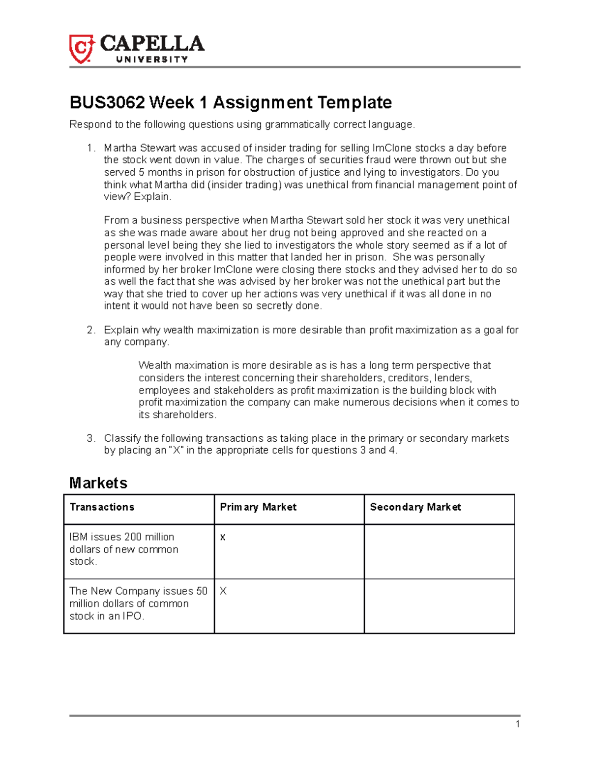 Financial Management Ethics Wealth Maximization Market Classification ...