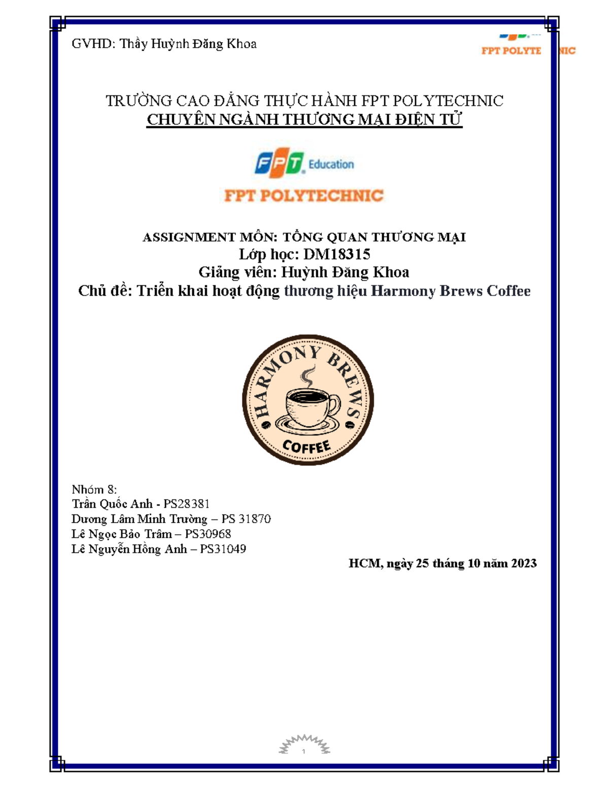 Asm Tqtm N8 Tham Khảo ạ TrƯỜng Cao ĐẲng ThỰc HÀnh Fpt Polytechnic