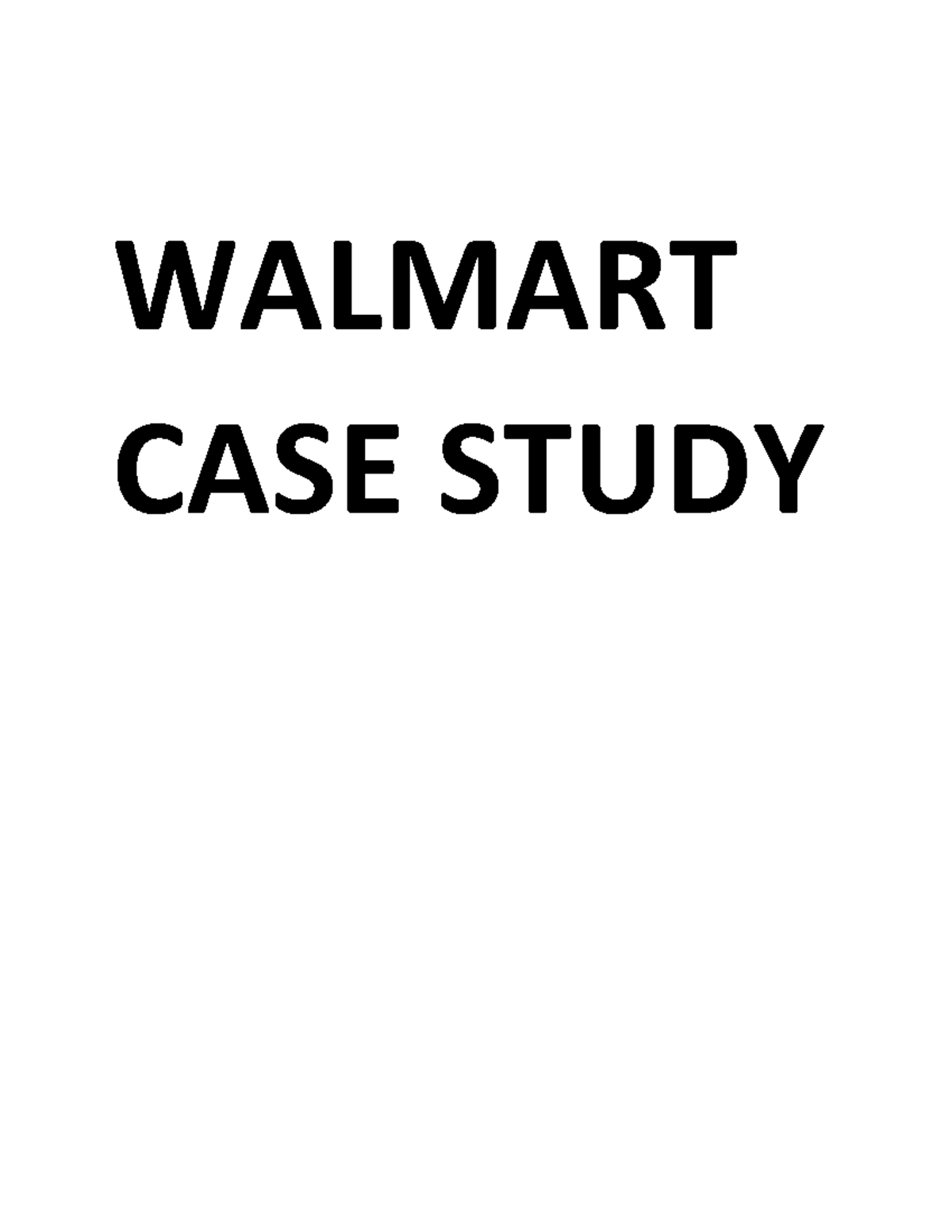 Walmart Case Study - Production & Operations Management - USeP - Studocu