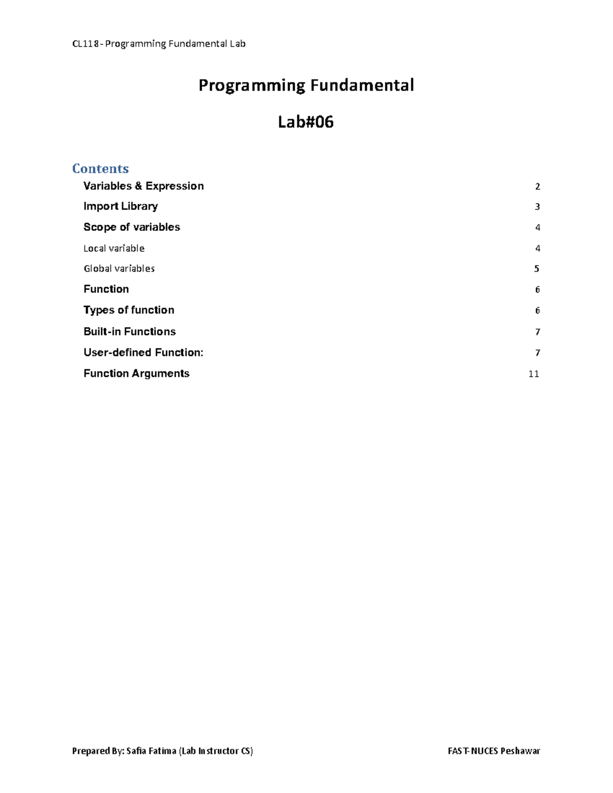 PFLab 06 - Tasks - Programming Fundamental Lab# Variables & Expression ...