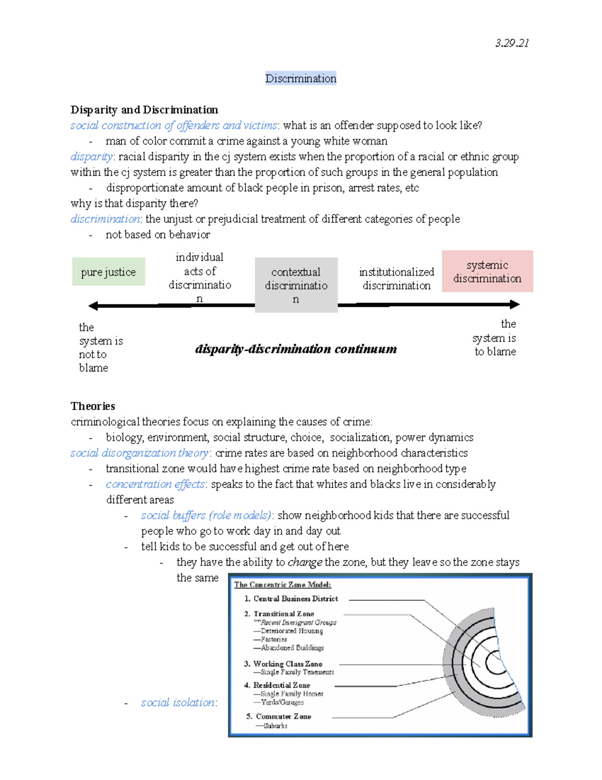 Discrimination Notes - 3. Discrimination Disparity and Discrimination ...