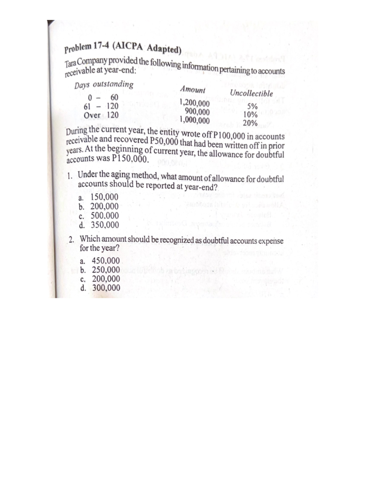 Sample-probs - Bachelor of Science in Accountancy - Studocu