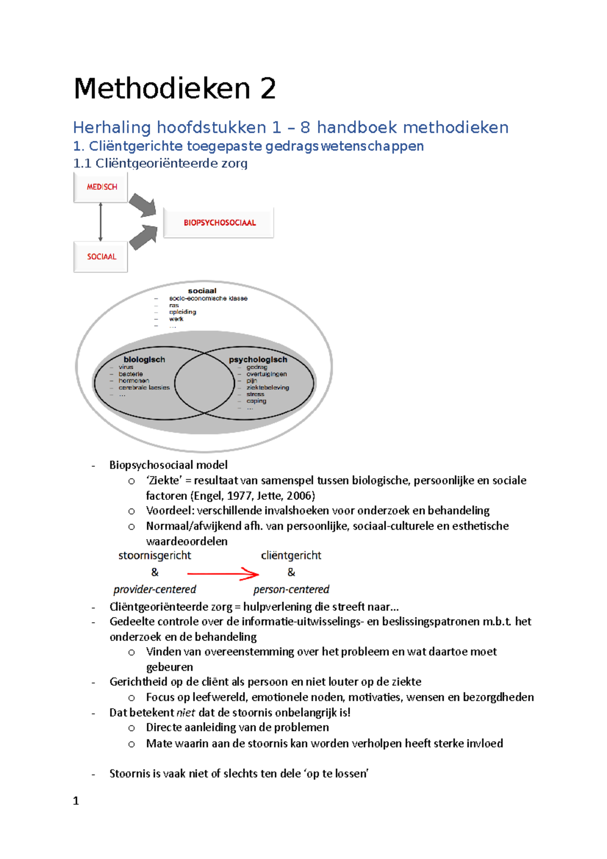 Methodieken 2 - Cliëntgerichte toegepaste gedragswetenschappen 1 ...