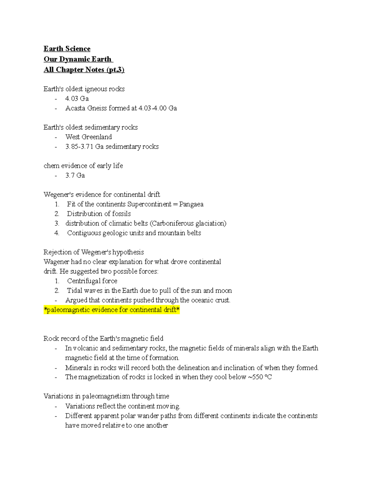 Earth Science All Chapters (pt - Earth Science Our Dynamic Earth All ...