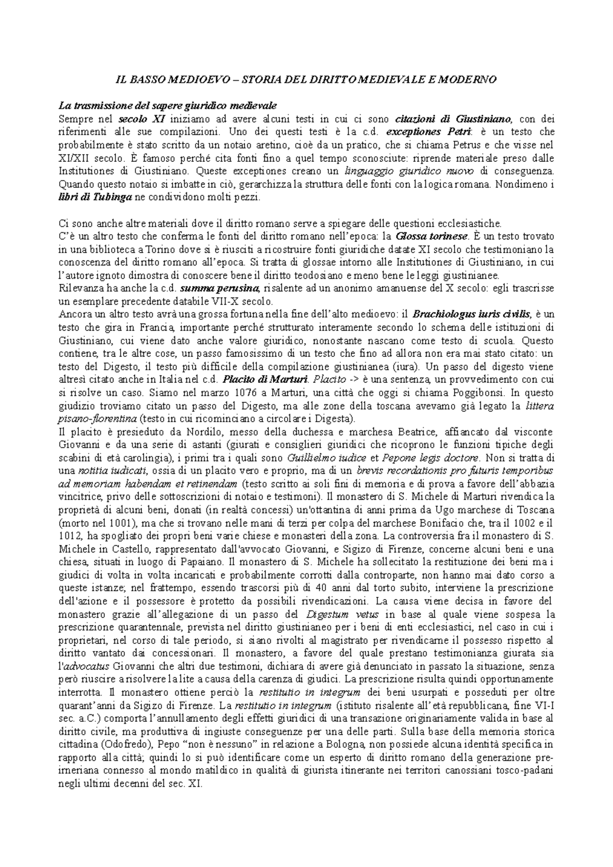 Basso medioevo - IL BASSO MEDIOEVO – STORIA DEL DIRITTO MEDIEVALE E ...