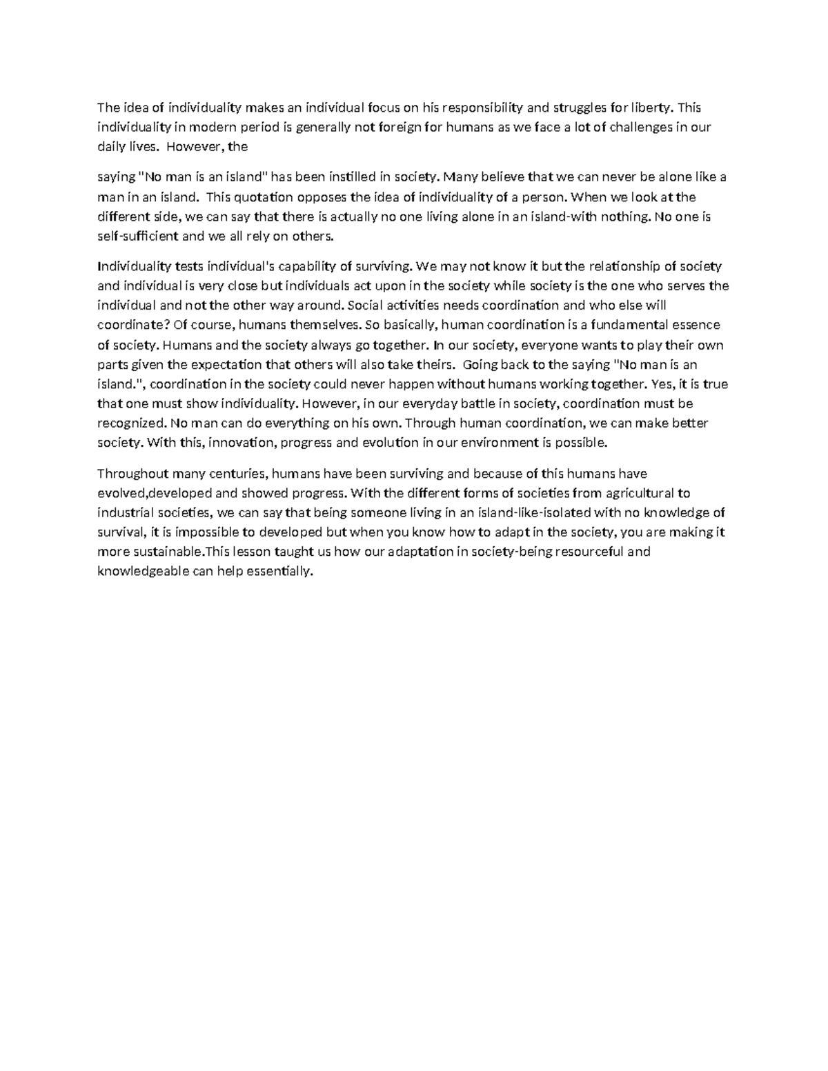 Individuality - PerDev - The idea of individuality makes an individual ...