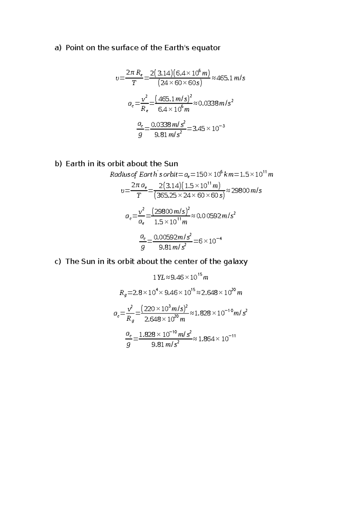 Module 88 example 1 - good - a) Point on the surface of the Earth's ...