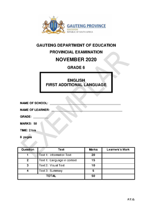 [Solved] ASSESSMENT ACTIVITIES Grade 3 Term 3 Assessment of language ...