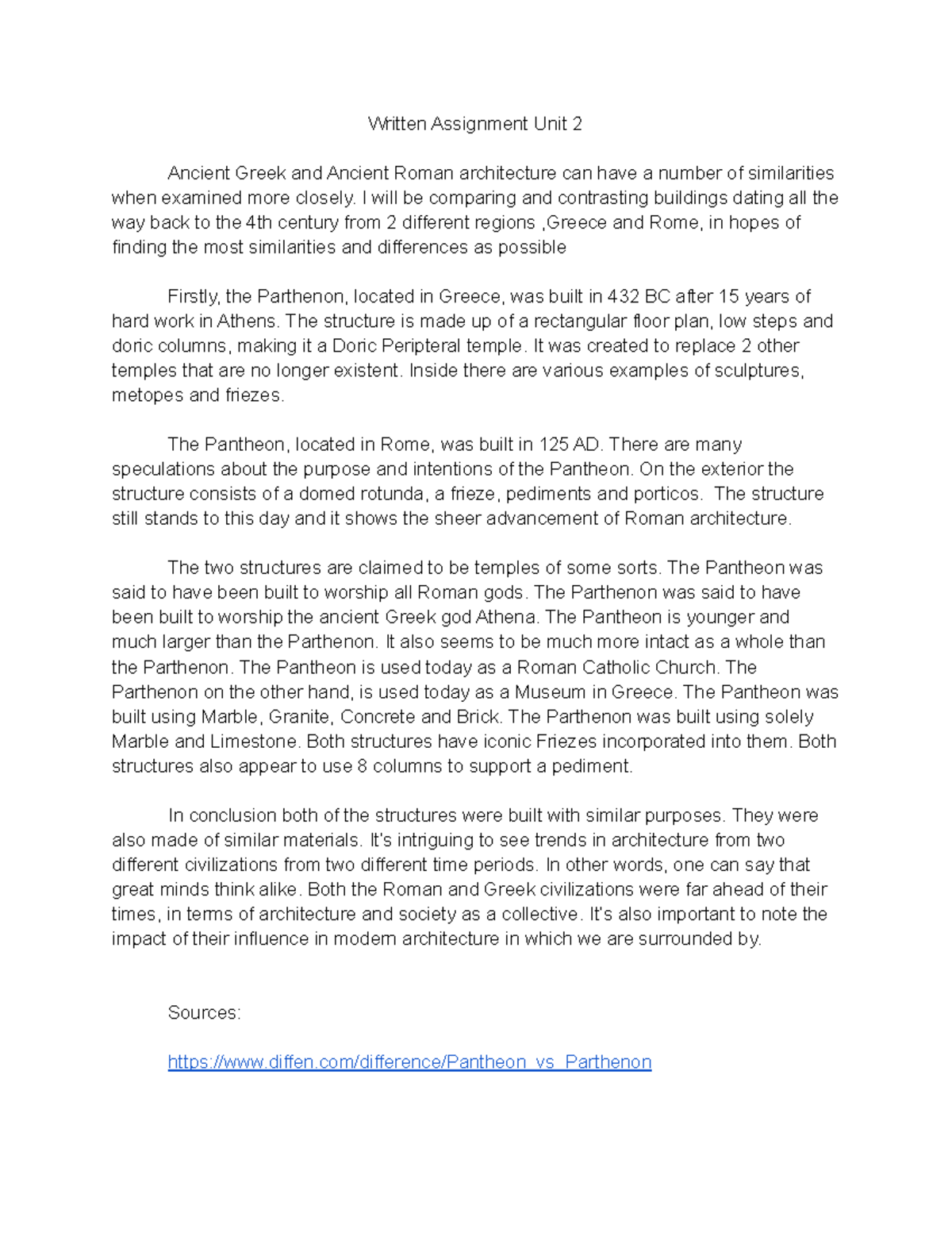 Written Assignment Unit 2 - I will be comparing and contrasting ...