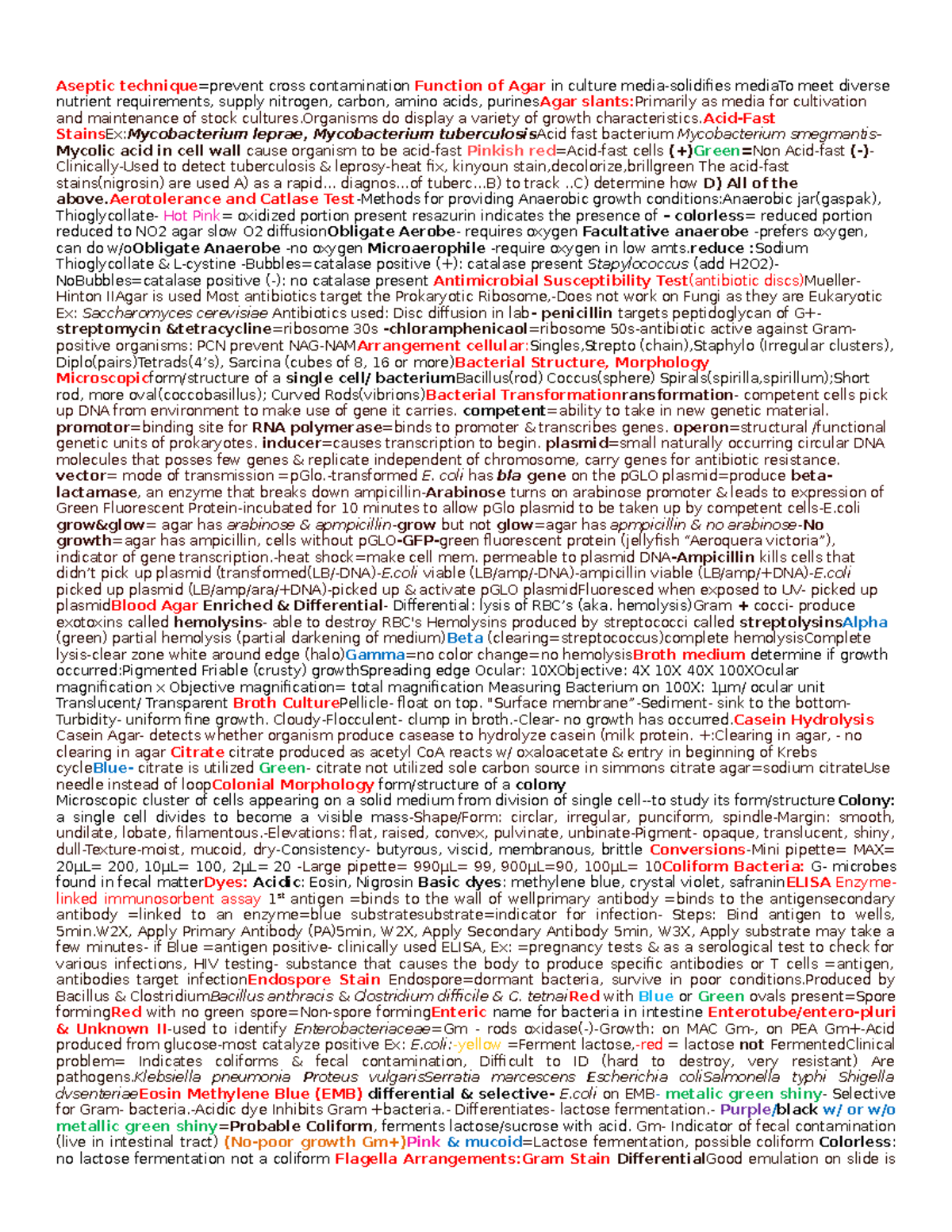 Micro lab cheat sheet - Lecture notes final - BMGT 430 - SFCC - Studocu