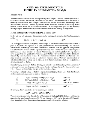 Lab 1 - Kinetics of Iodine Clock Reaction (Instructions + Graph Paper ...