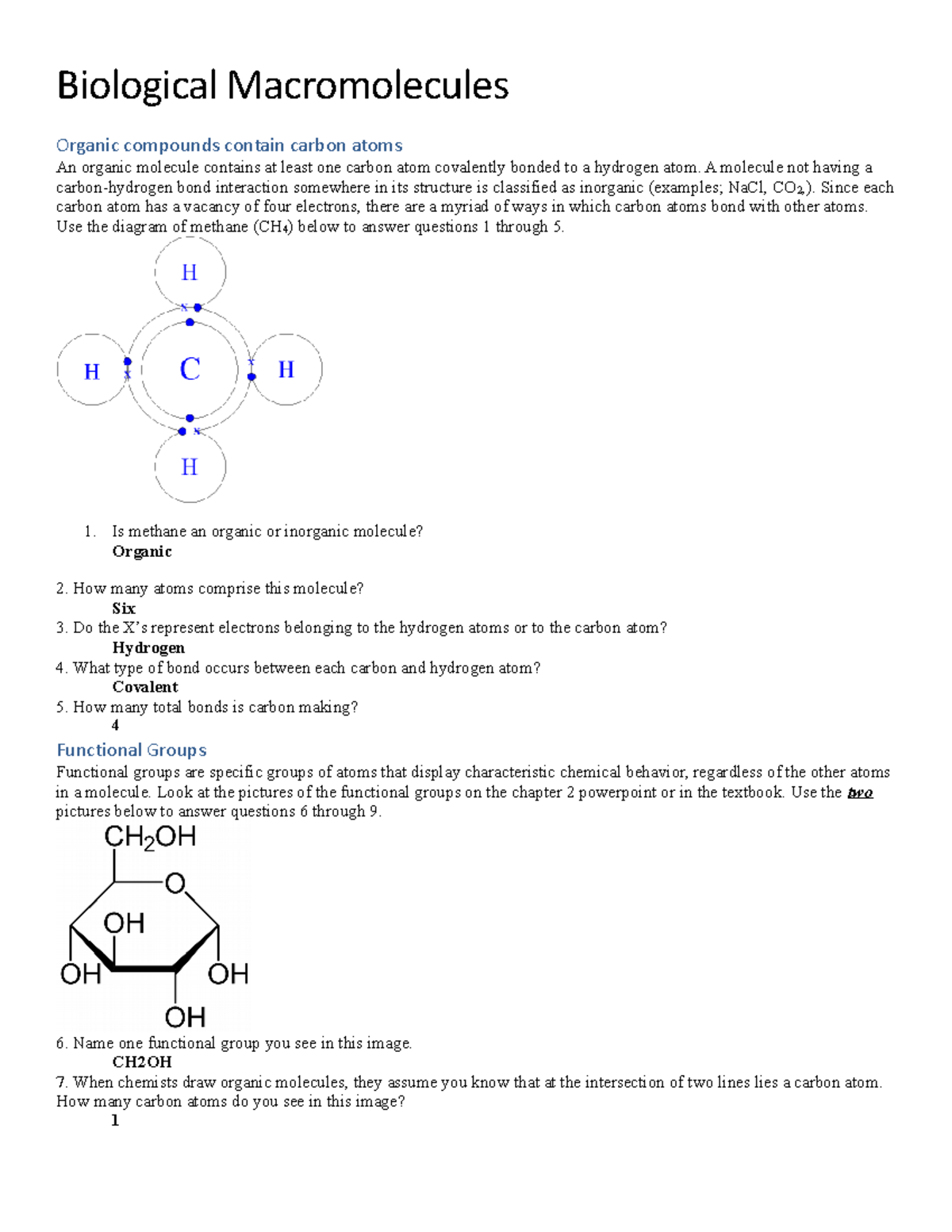 Biological Macromolecules Lab 4 - Caleb - Biological Macromolecules ...