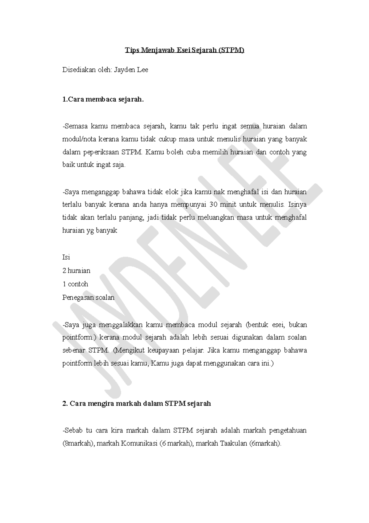 Tips Menjawab Esei Sejarah STPM - Tips Menjawab Esei Sejarah (STPM ...