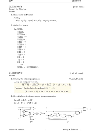 DLD LAB 1 - Lab manual - Introduction to Lab equipment such as Trainer ...
