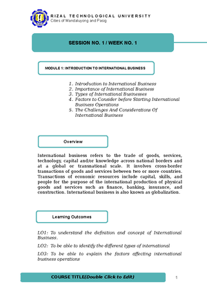 IBT Module 3 Culture AND International Business - How does culture ...