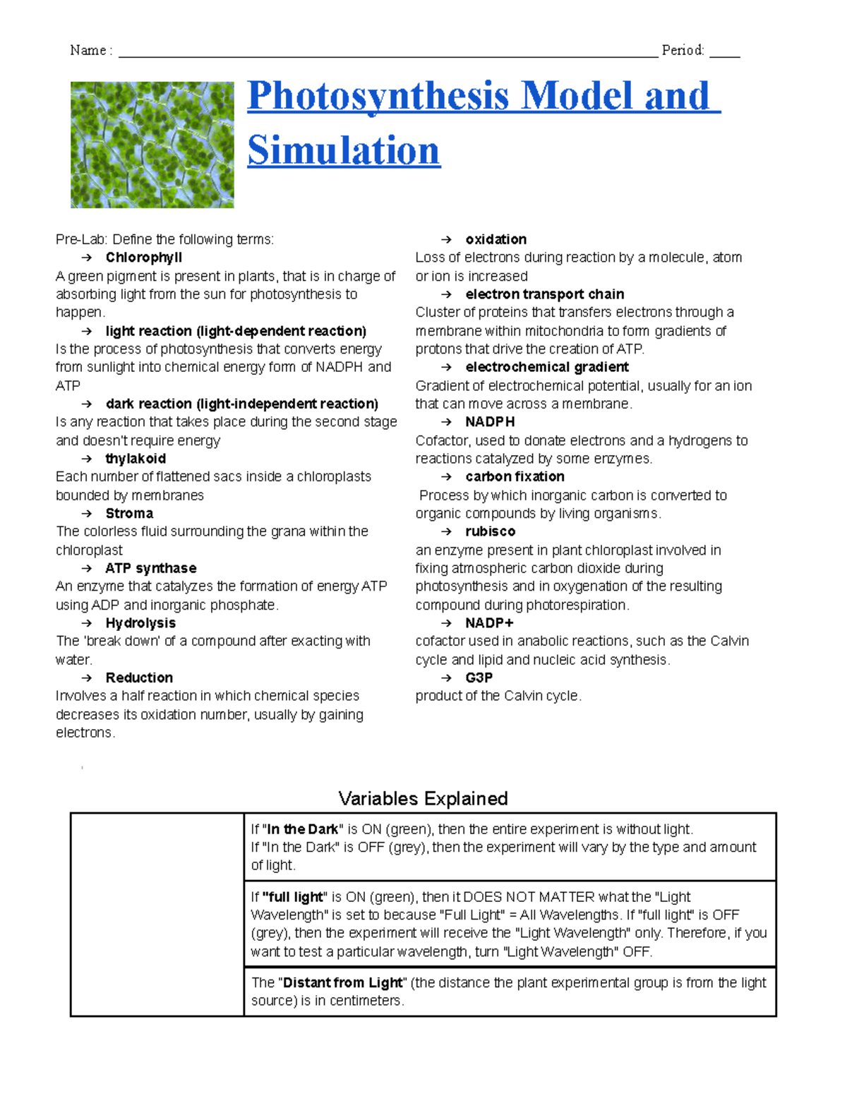 Lab Handout 9 Bio - Preparation use to study for exams and reinforce ...
