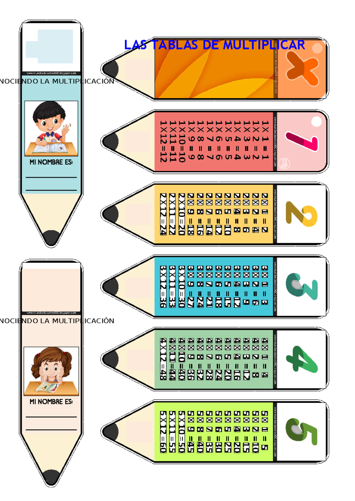 Llavero tablas de multiplicar 2 - primero Matemáticas - LAS TABLAS DE ...