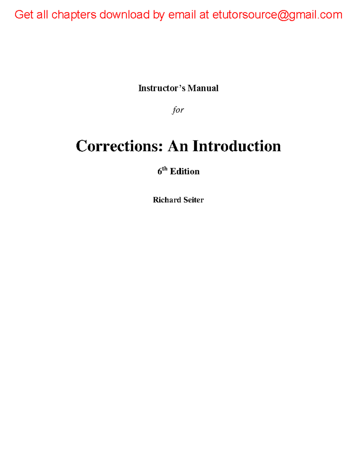 Solutions Manual For Corrections An Introduction, 6e Richard Seiter ...