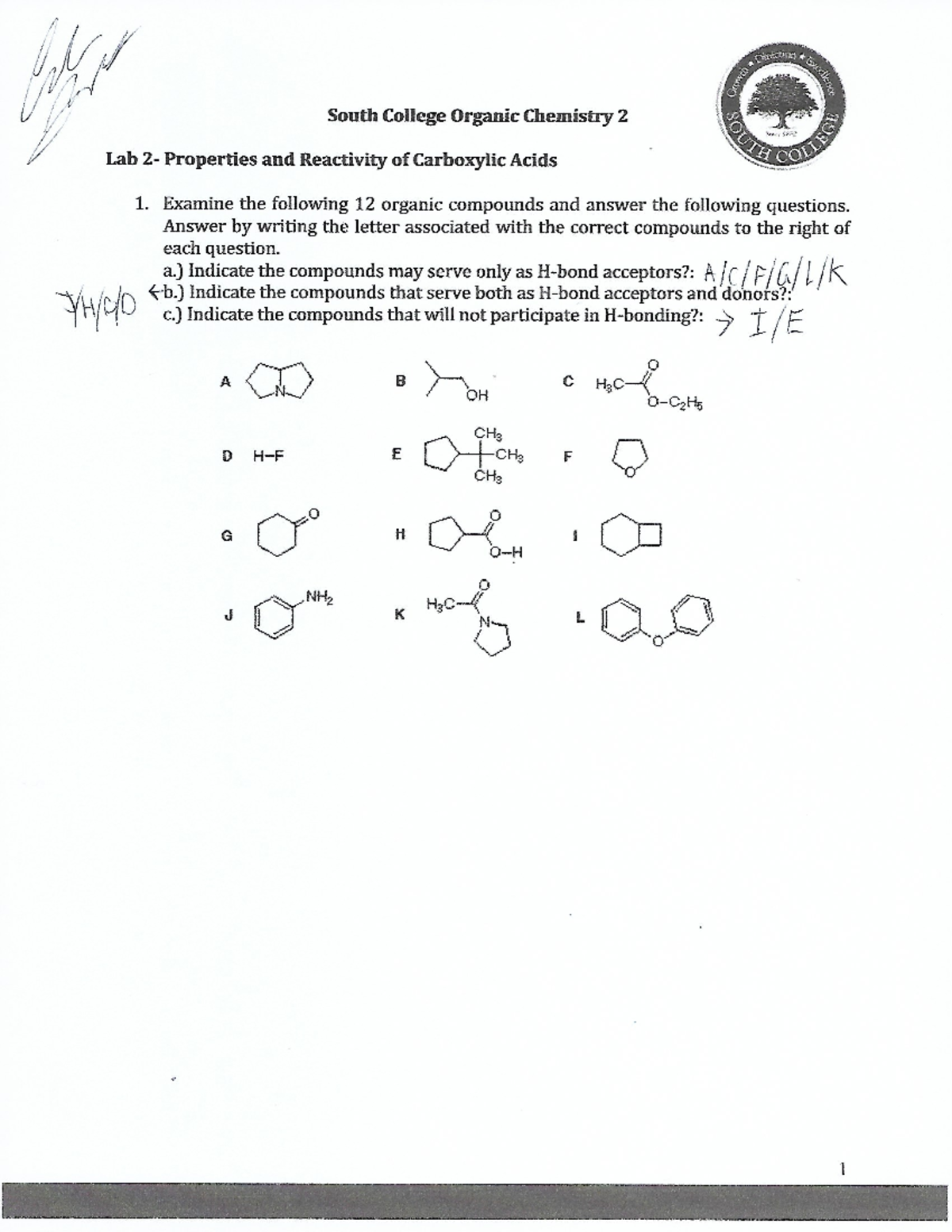 Org Chem 2week2lab - Org chem 2 week 2 lab example - CHM 2040 - Studocu