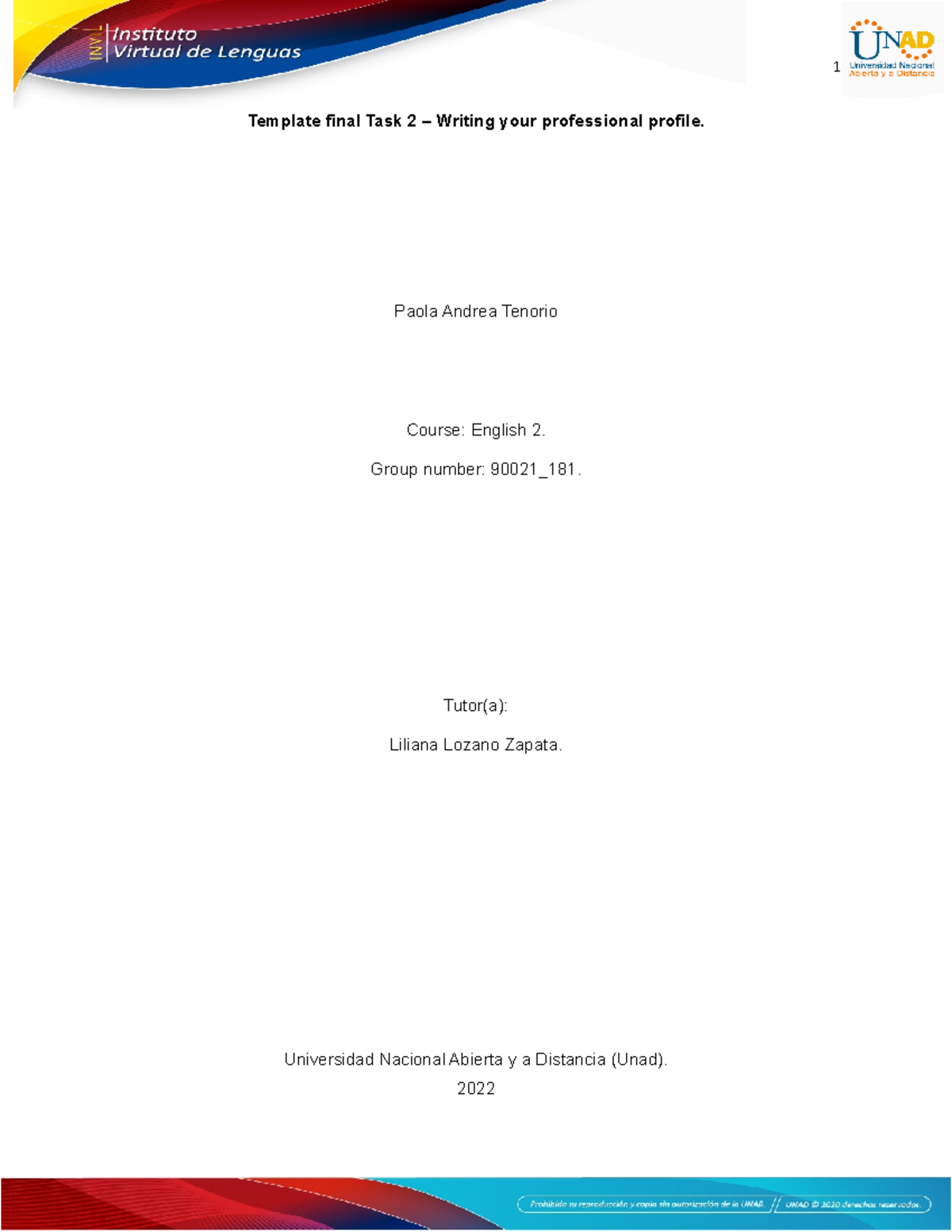 Template final Task 2- Writing professional profile Paola Tenorio - Template final Task 2 ...