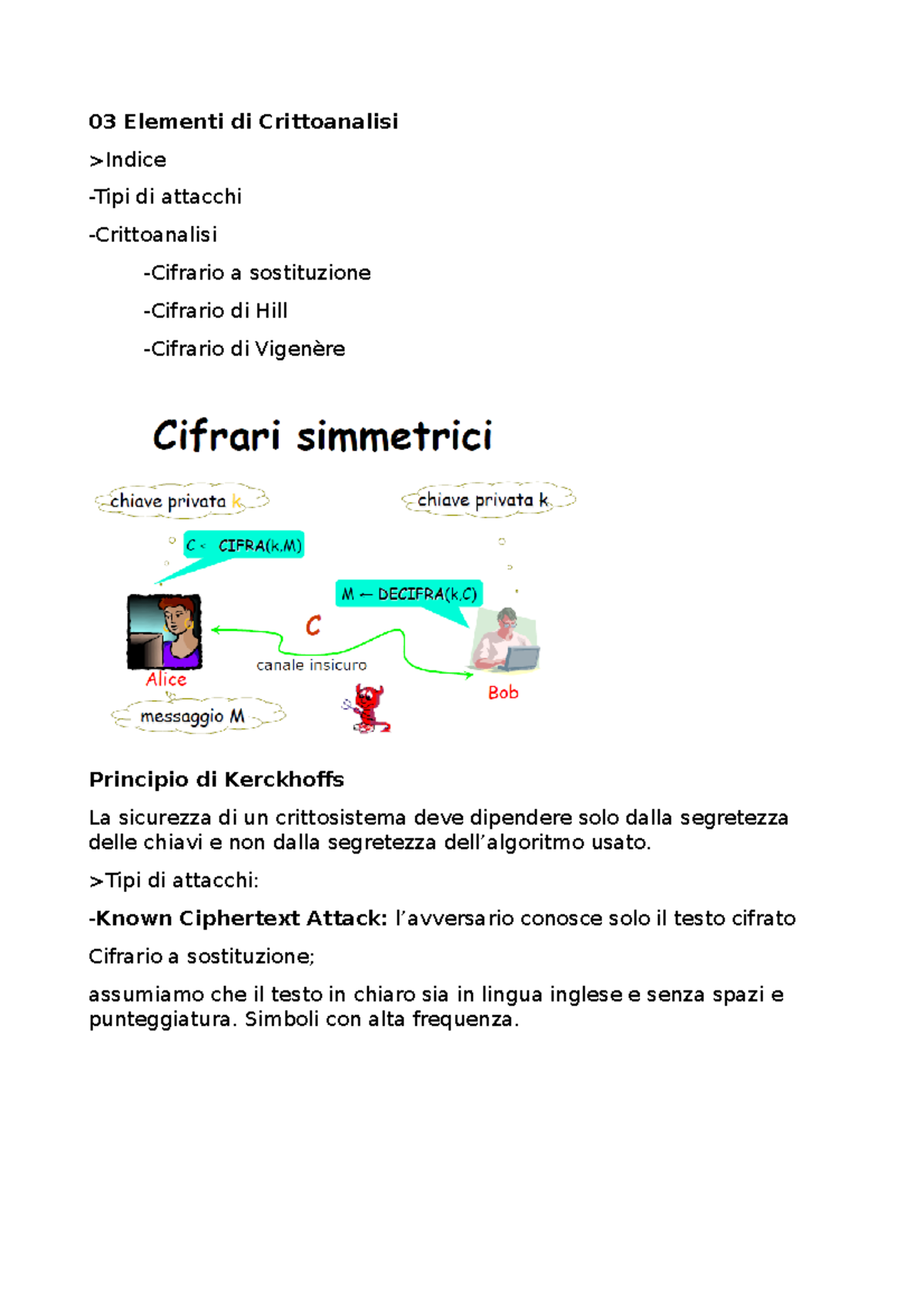 03 Elementi di Crittoanalisi - 03 Elementi di Crittoanalisi >Indice ...