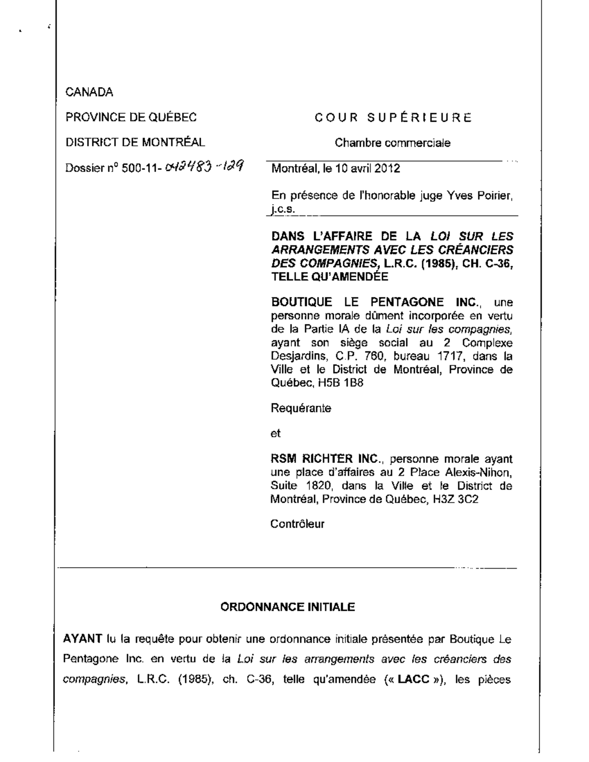 Exemple ordonnance initiale - DRT532 - Studocu