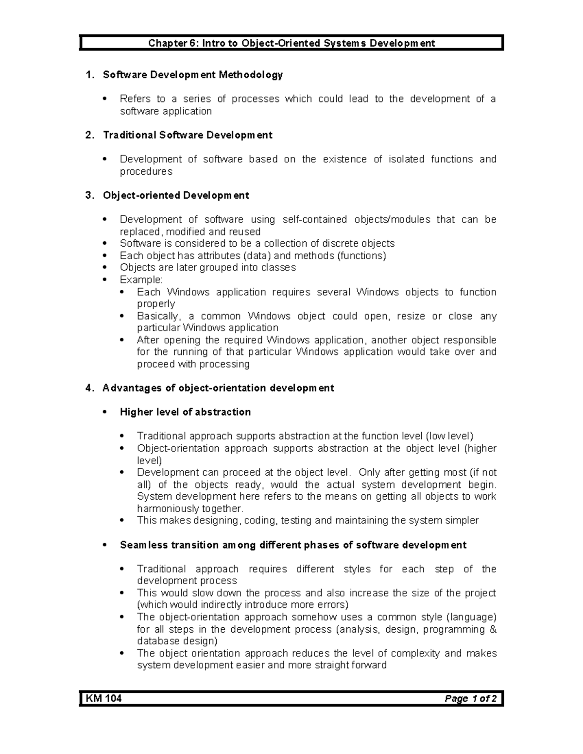 Chap06 - Chapter 6 note - Chapter 6: Intro to Object-Oriented Systems ...