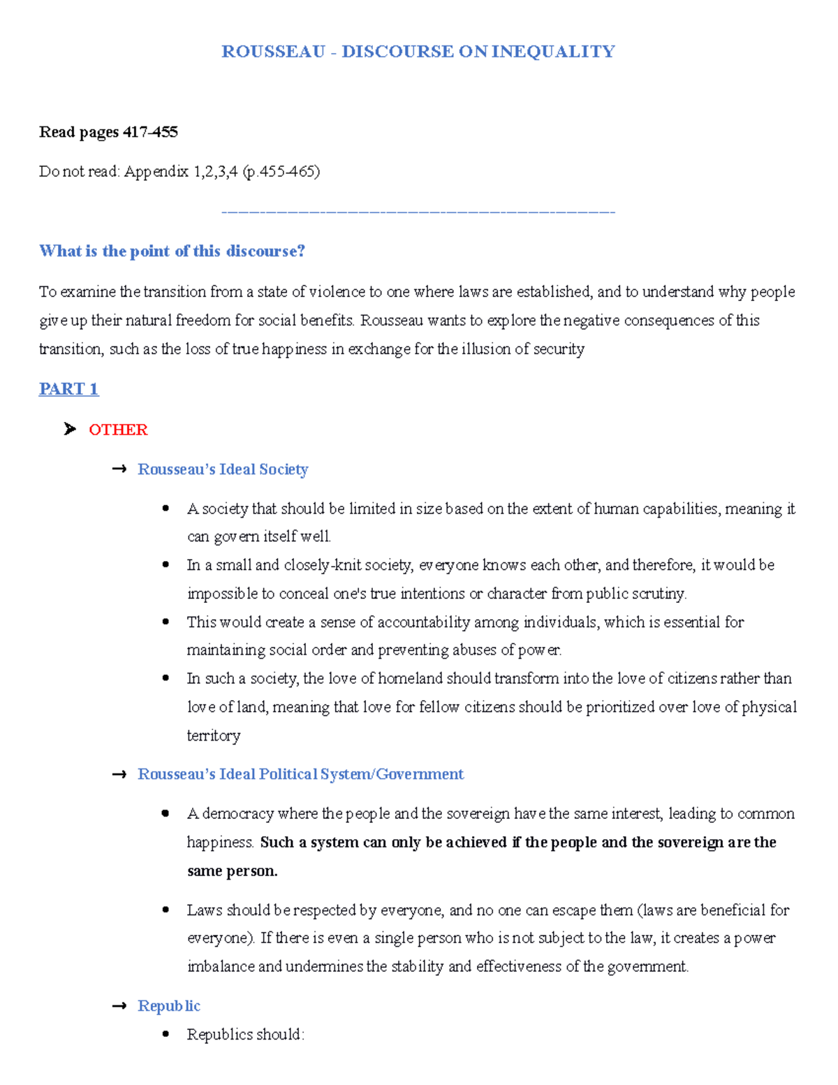 Rousseau - Discourse ON Inequality - ROUSSEAU - DISCOURSE ON INEQUALITY ...