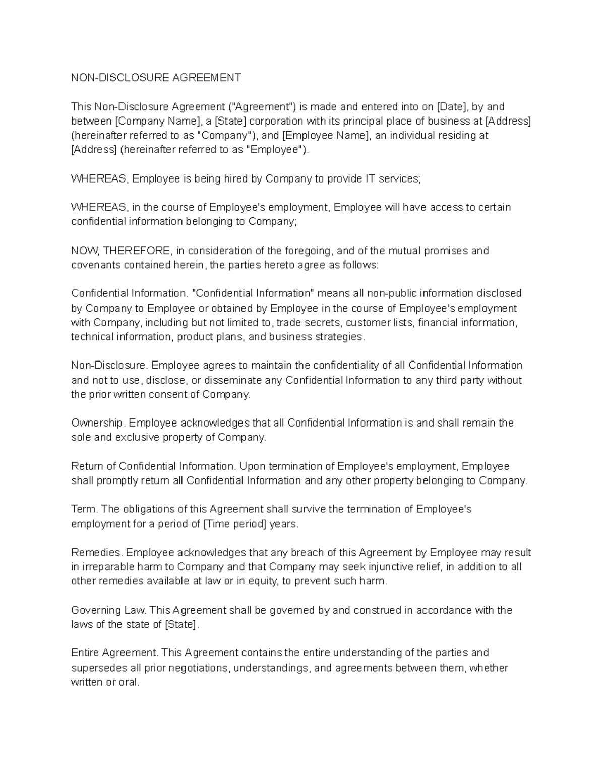 Sample NDA - NON-DISCLOSURE AGREEMENT This Non-Disclosure Agreement ...