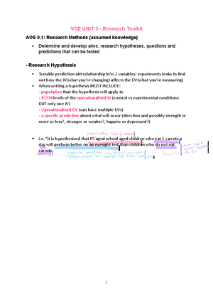 Psych Notes - PSYCHOLOGY UNITS 3 AND 4 2023 - 2027 Study Design Table ...