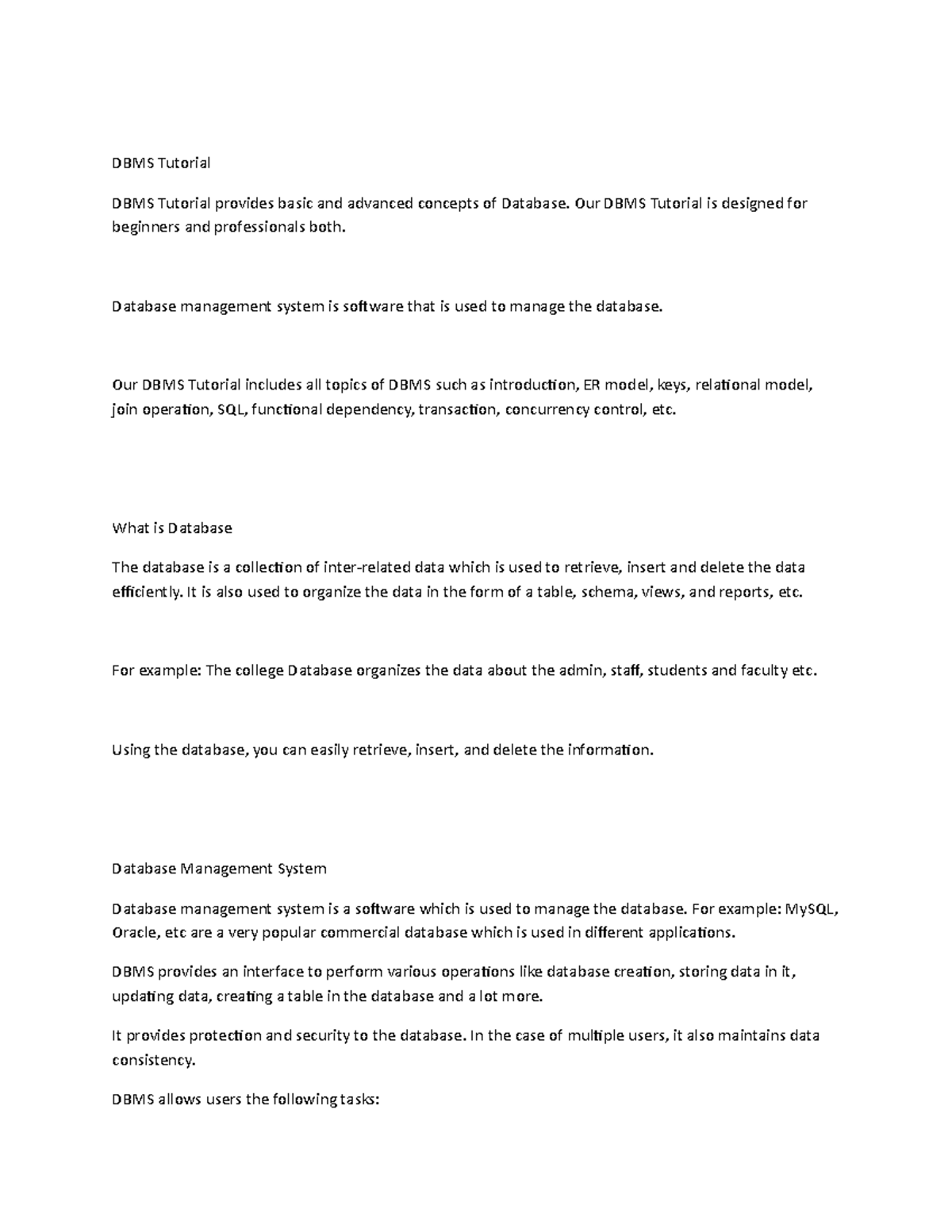 DBMS Tutorial-WPS Office - DBMS Tutorial DBMS Tutorial provides basic ...