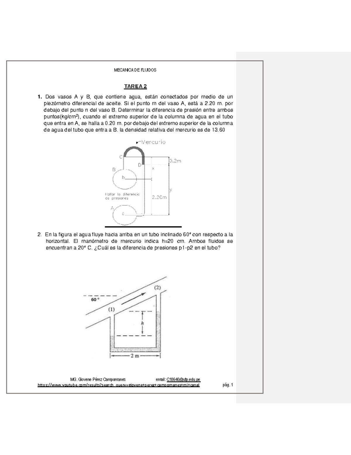 Vdocs - ejercicios - MECANICA DE FLUIDOS MG. Giovene Pérez Campomanes ...